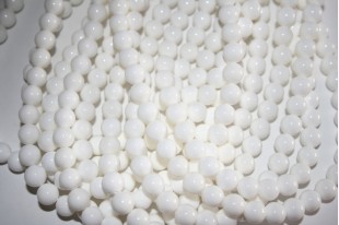 Shell White Round Bead Strand 48pcs 8mm SH8 - Perlinebijoux.com